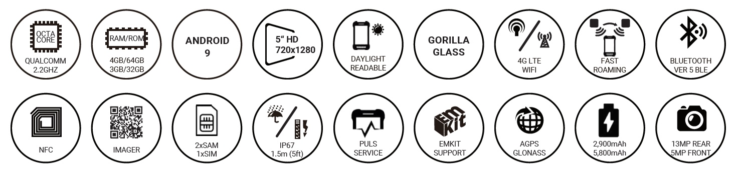 Point Mobile PM90 5" Odolné PDA Android - Dataflex Security, s.r.o.
